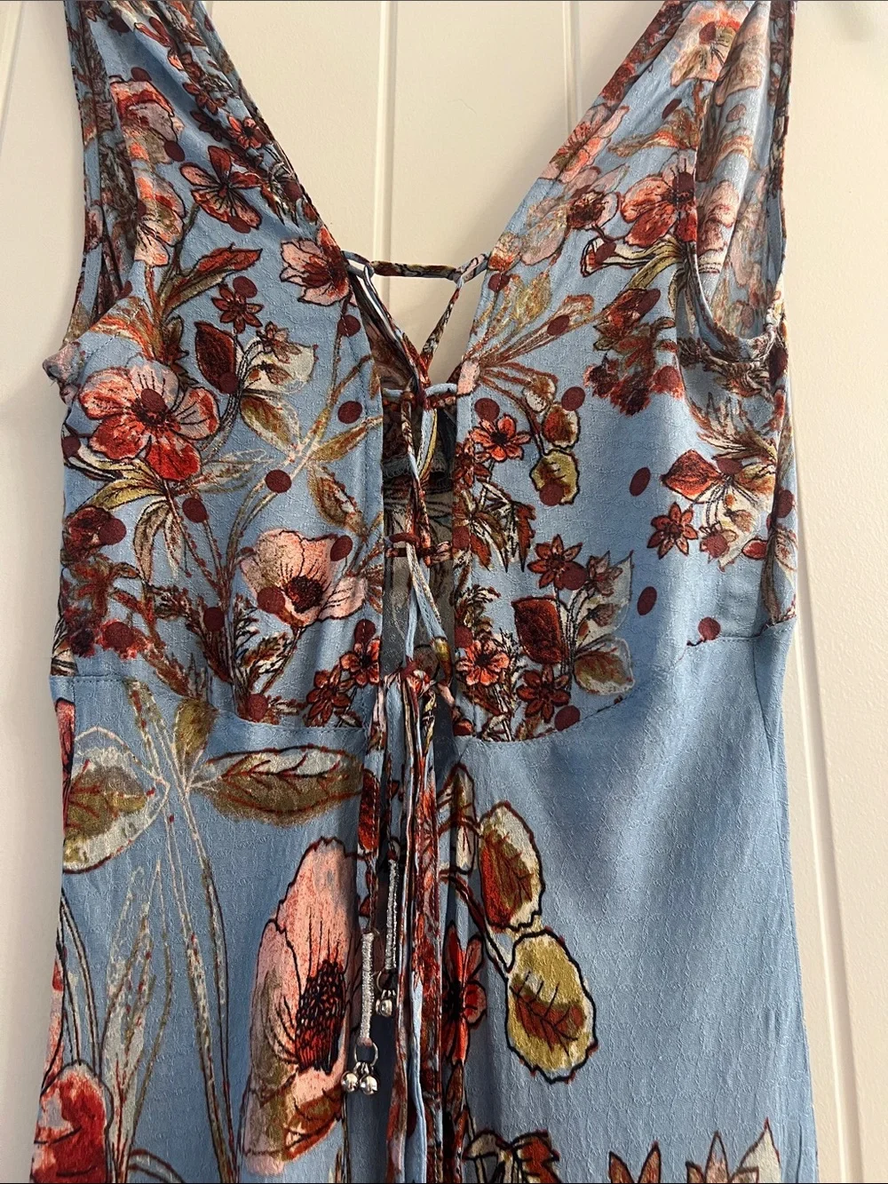 Free People | Dresses | Free People Light Blue Floral Maxi Dress | Poshmark